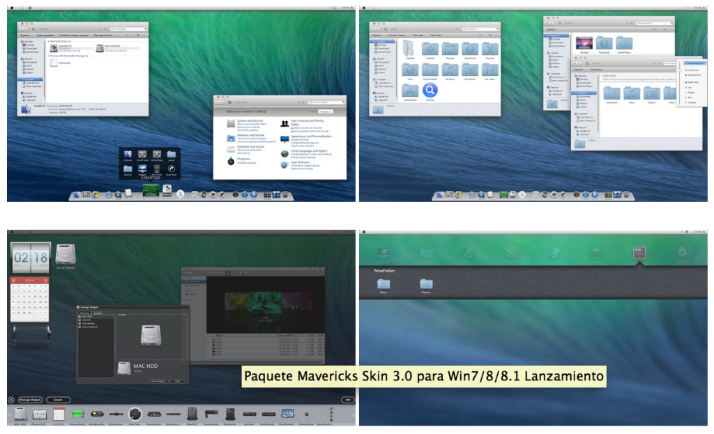 OS X Mavericks Skin Pack para Windows