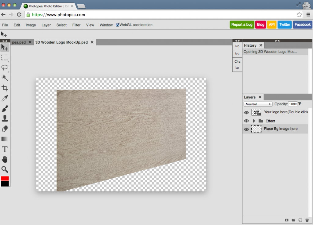 Editar archivos PSD de Photoshop online