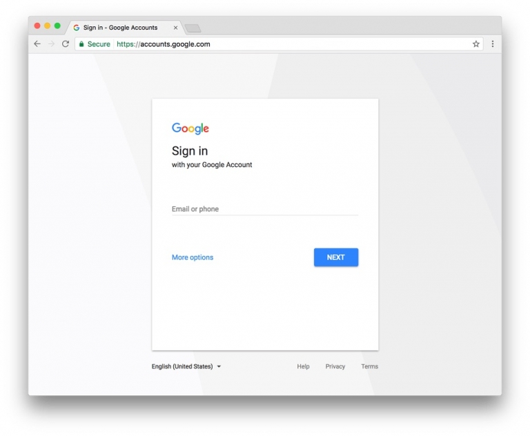 Nueva página de inicio sesión en Google