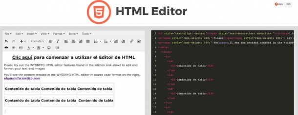 Editor completo de HTML online